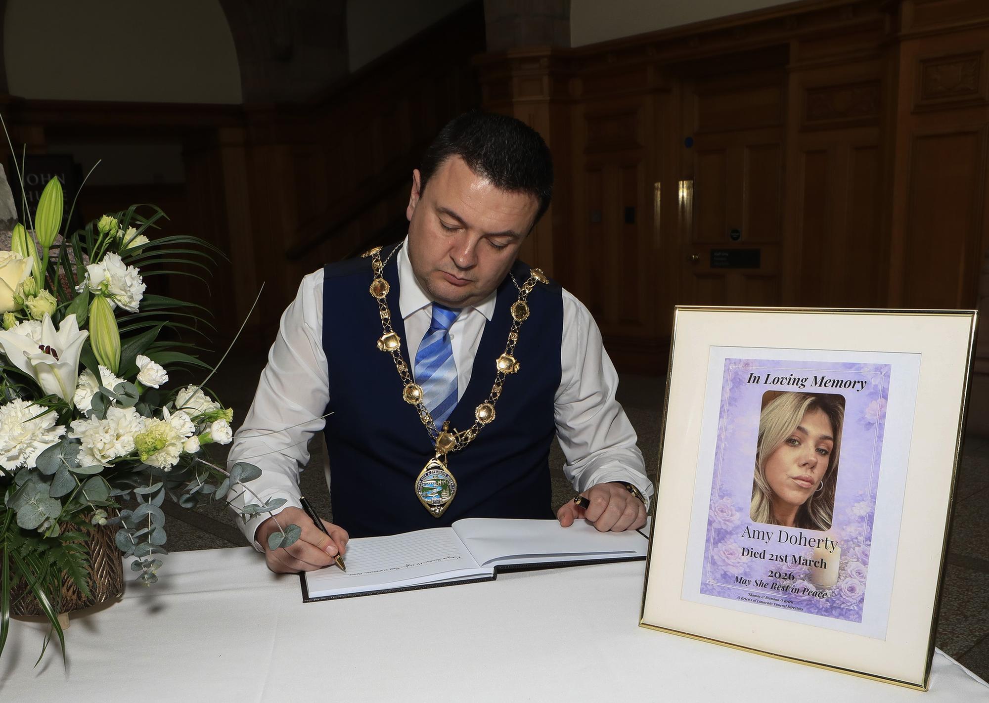 Mayor of Derry and Strabane has opened a book of condolence for Amy Doherty