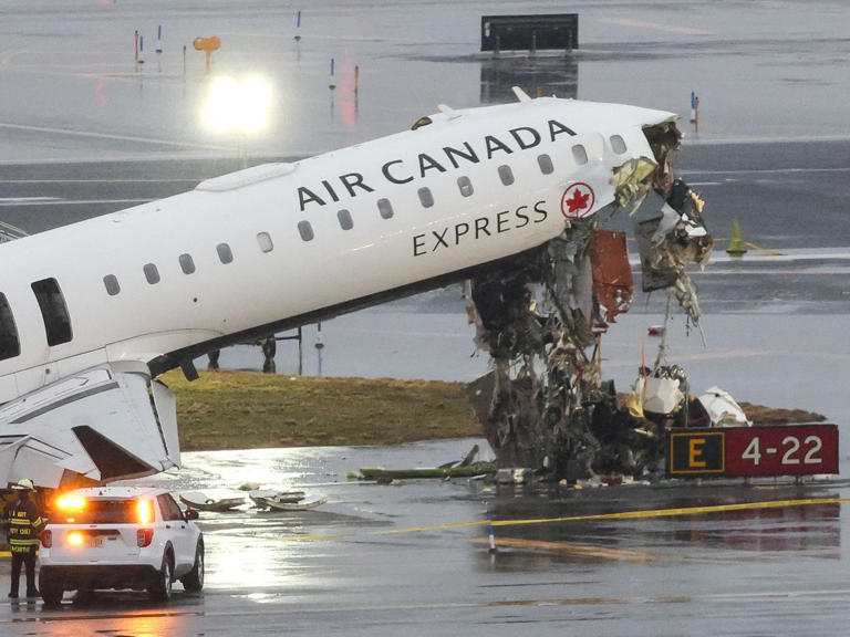 Photos reveal scope of Air Canada crash devastation and chaos