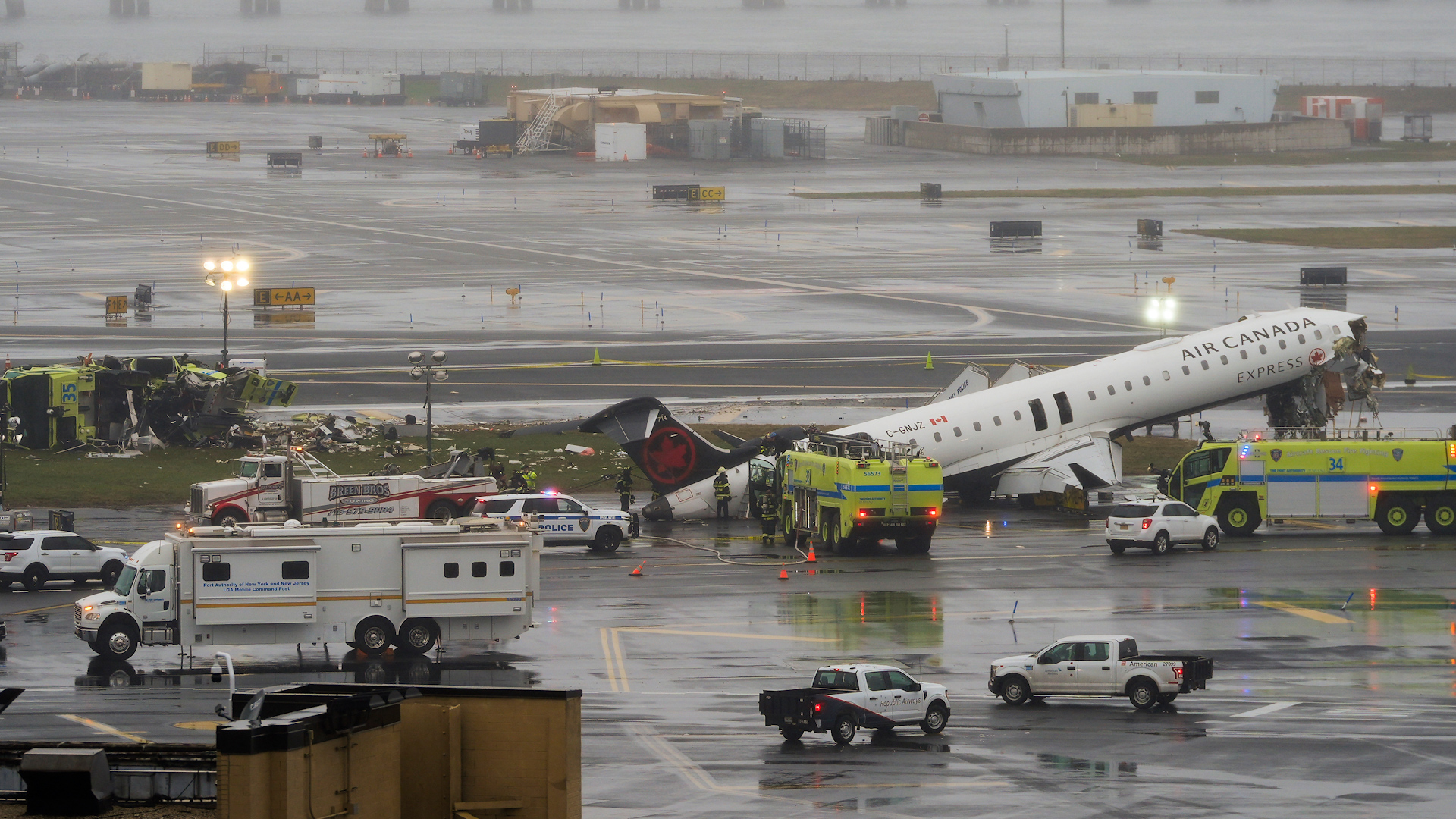 Scenes from Montreal airport after departed Air Canada flight crashes ...