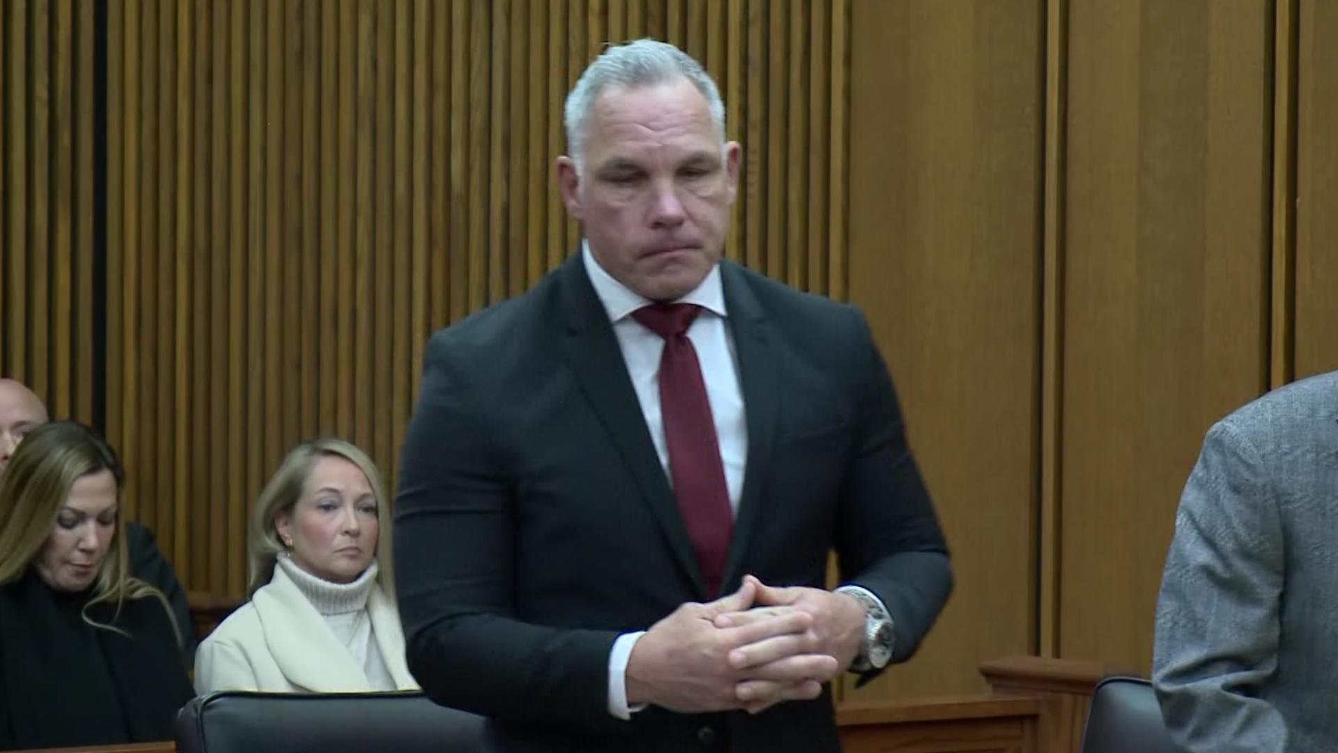 Avon developer Jeff Crawford speaks prior to sentencing for fraud
