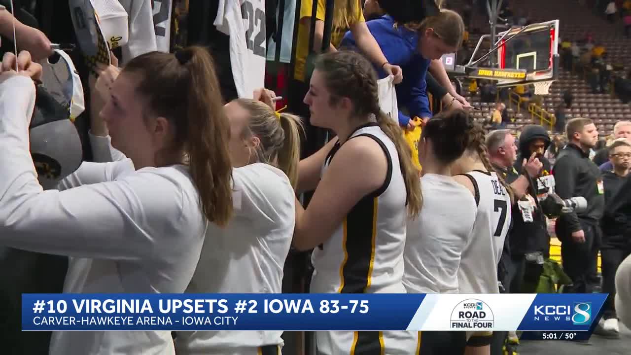NCAA tournament upset: No. 2 Iowa women fall at home to No. 10 Virginia