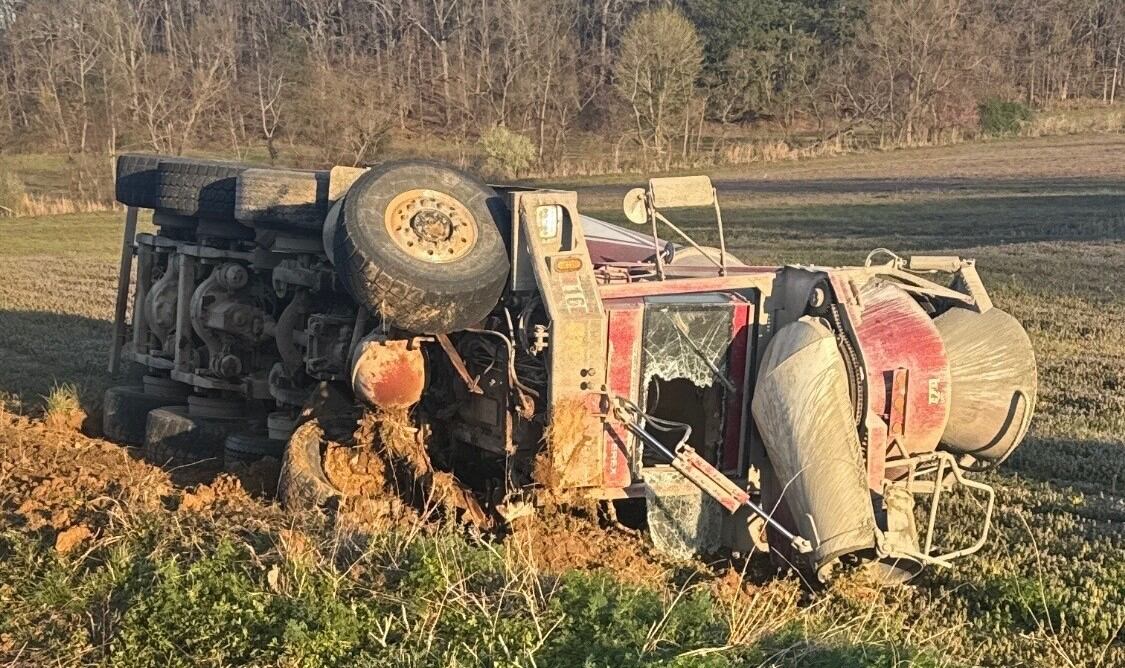 Driver dies after 2 cement trucks 'clip each other,' overturn in Graves Co.