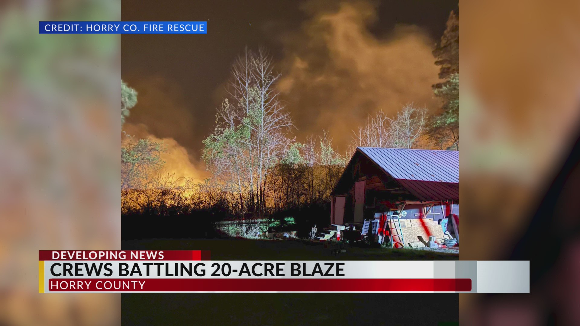 Horry County Fire Rescue responds to 20-acre blaze