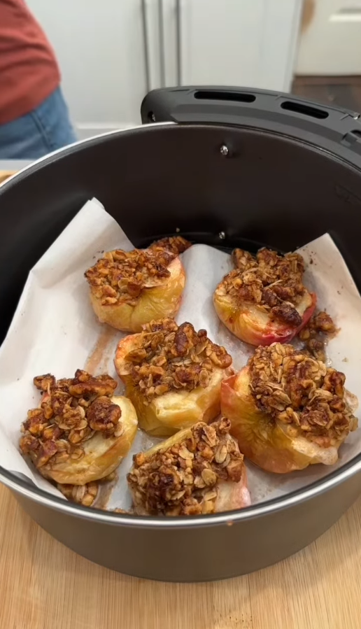 Air fryer apple walnut dessert made easy