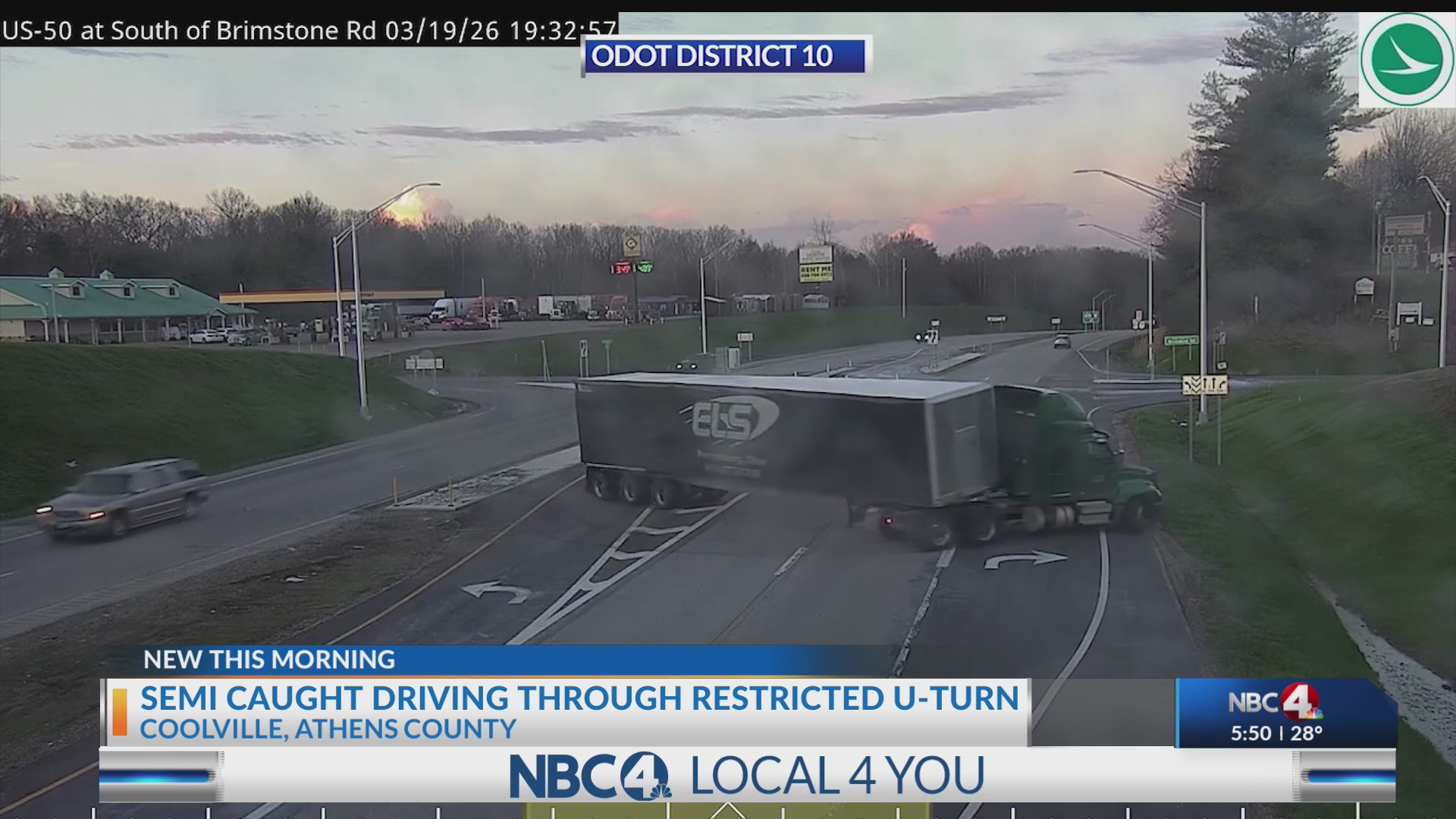 Semi caught attempting U-turn at restricted Ohio intersection