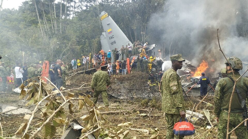 Colombia plane crash: Death toll at 66, dozens missing in Hercules C ...