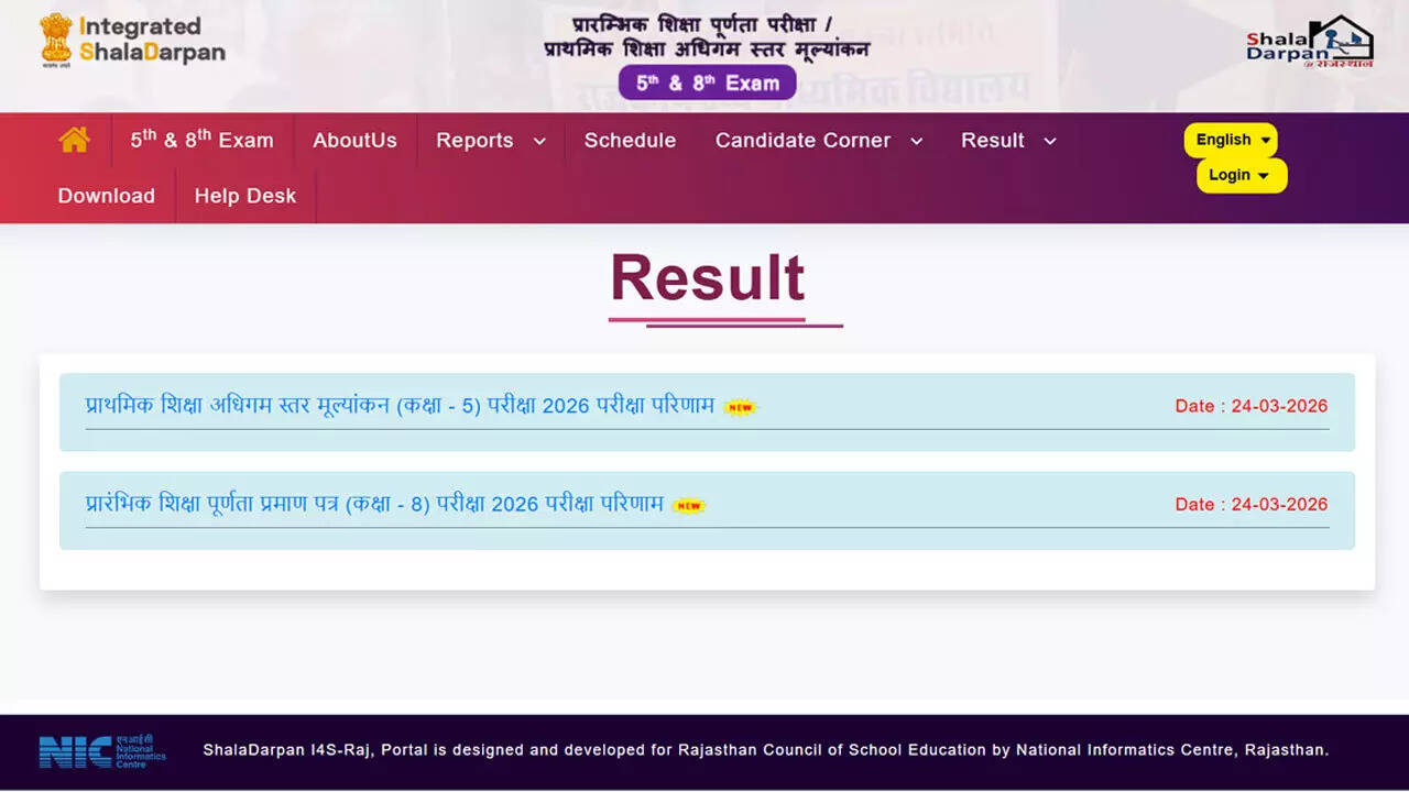 RBSE class 5th, 8th result 2026 declared, pass percentage above 97 per ...