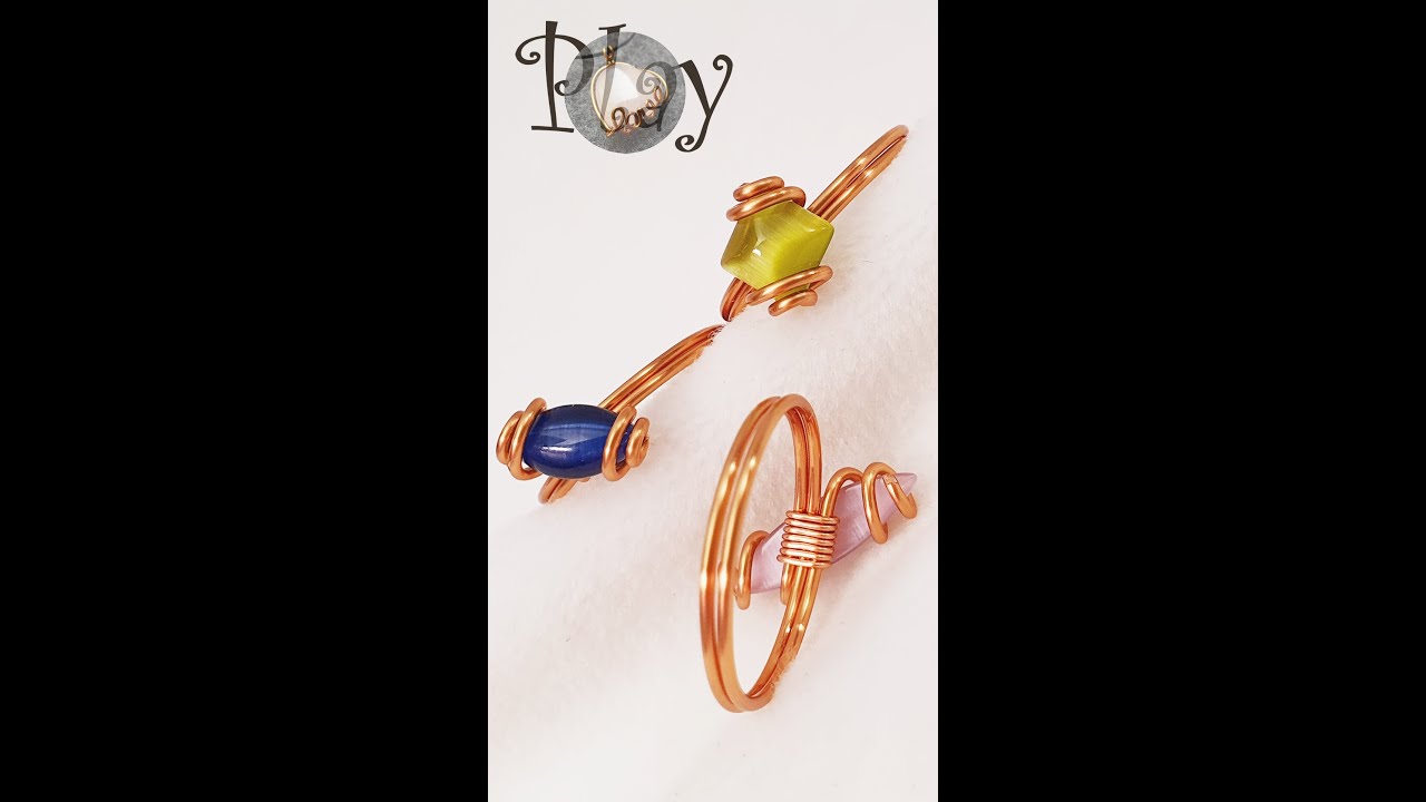 Play with wire | Simple rings | Small cabochon 613 #Shorts