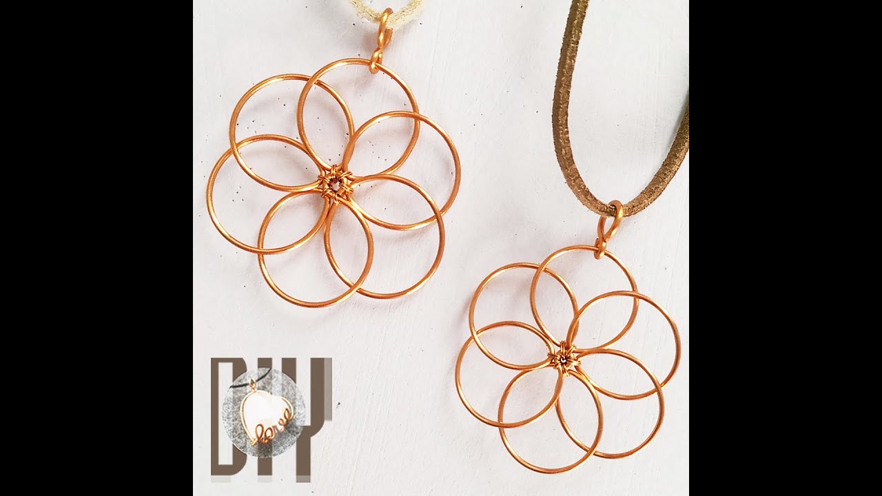 Flower | pendant | simple jewelry making | copper wire @LanAnhHandmade ...