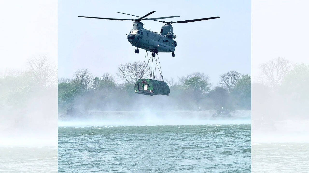 In a first: Chinook deploys army's heavy duty assault bridge