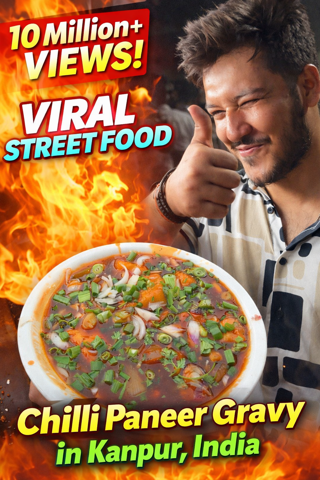Chilli paneer gravy in Kanpur, India viral street food at Shree Pandit ...