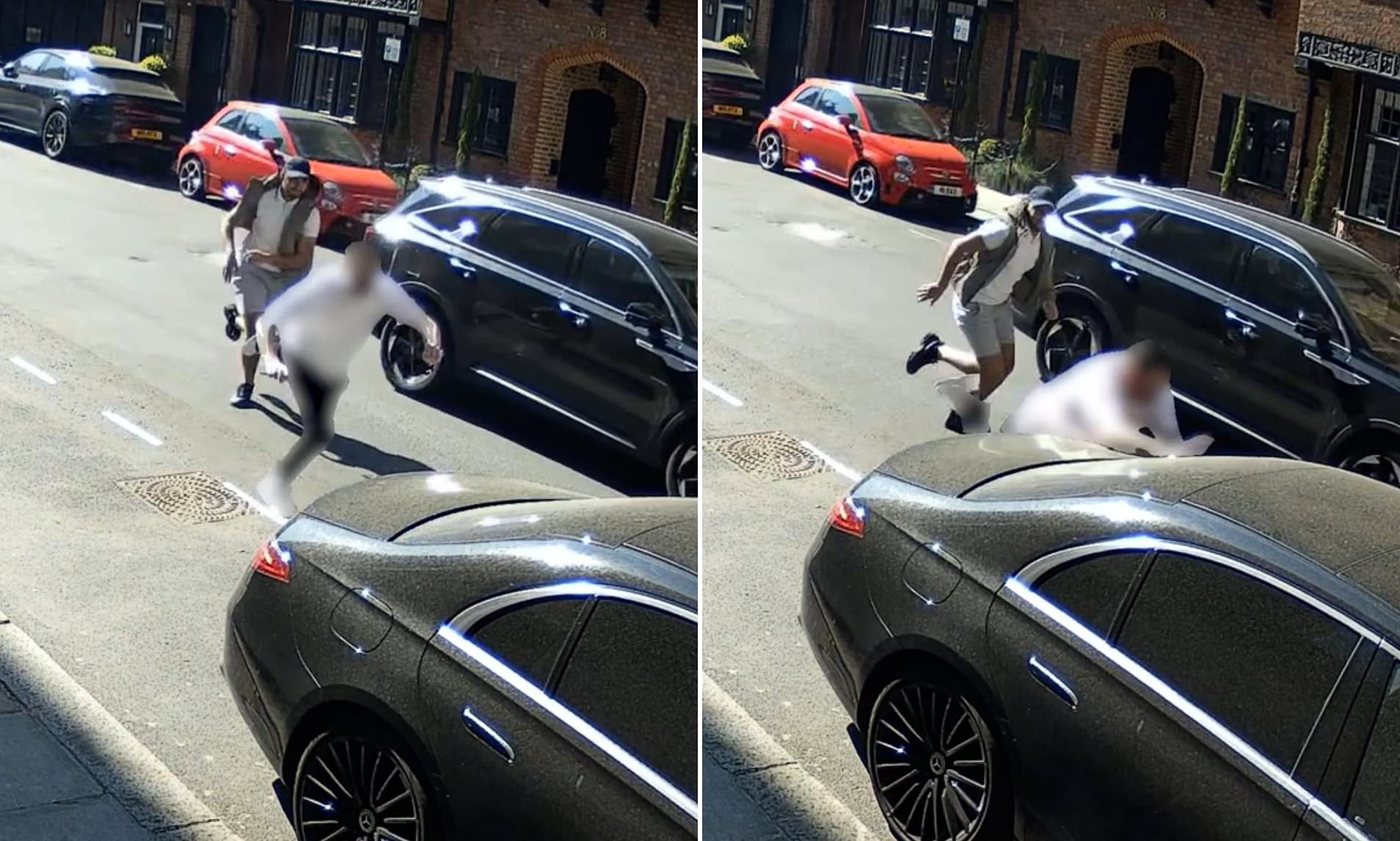 Moment Bentley driver chases after Algerian migrants who stole his £ ...