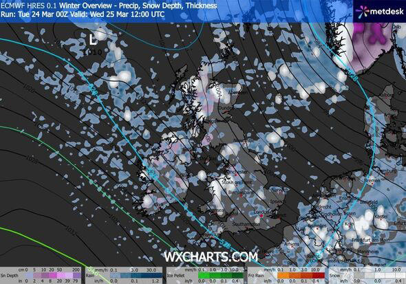 UK weather maps turn white as wall of snow to hit Manchester, Newcastle ...