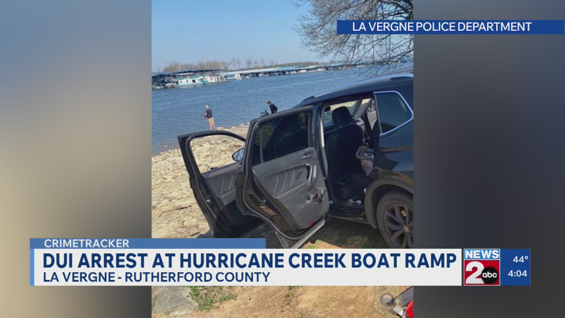 DUI arrest at Hurricane Creek boat ramp in La Vergne