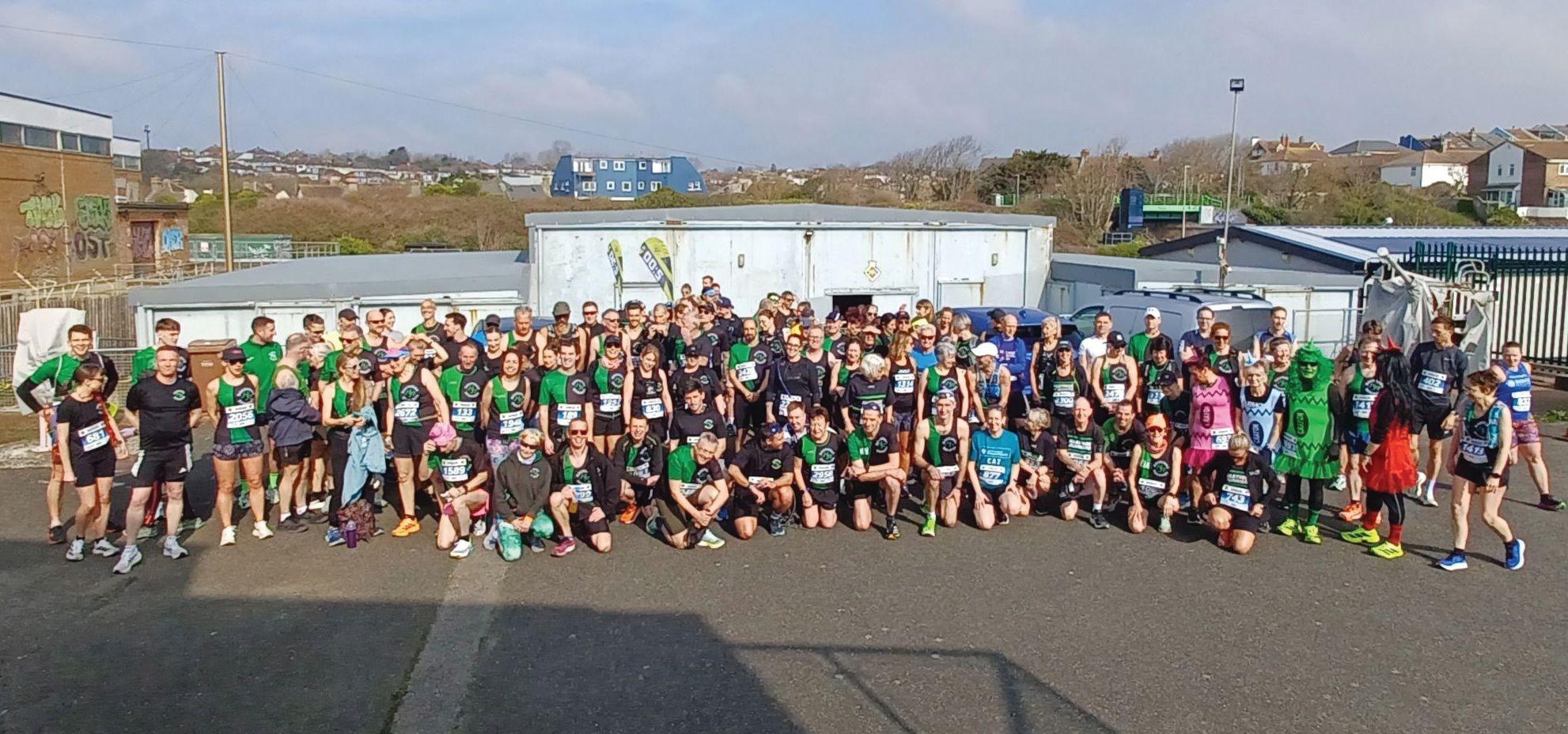 Green-and-black Hastings Runners everywhere you look!
