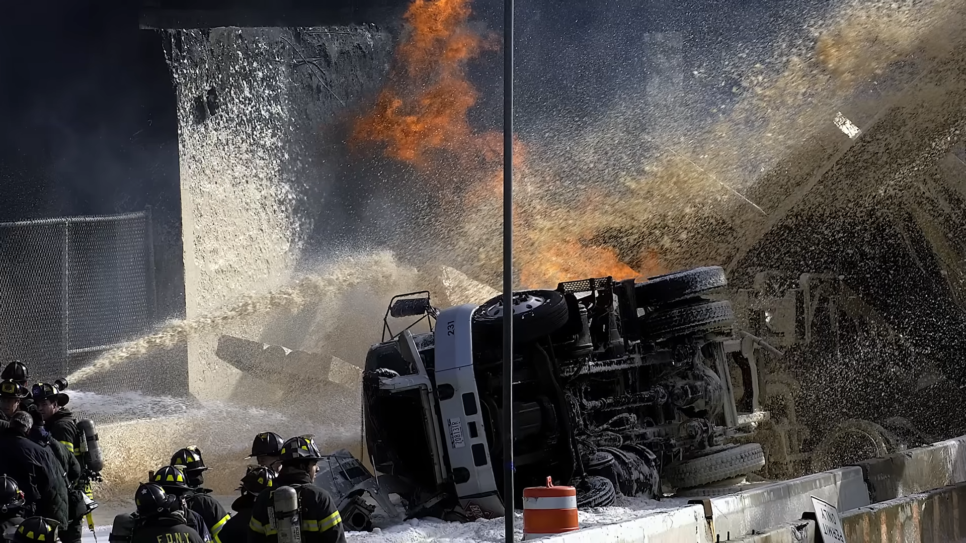 The fire burned for minutes - and took down I-95