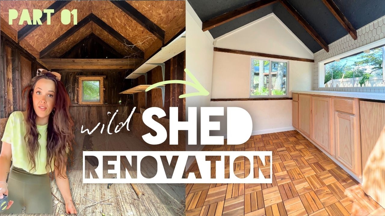 From worn out shed to beautiful backyard oasis transformation