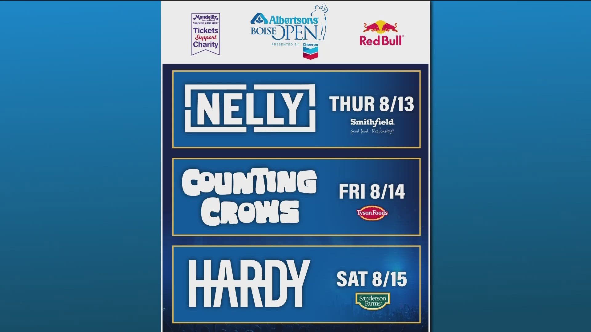 Albertsons Boise Open announces concert lineup