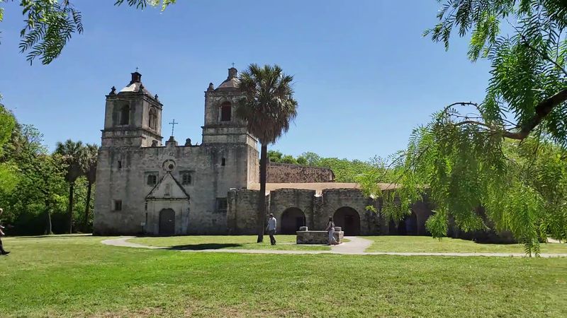 The Texas mission with original frescoes and stone walls that have ...
