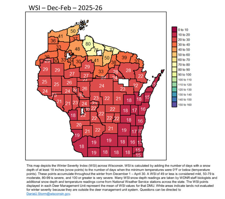 What effect did Blizzard Iona have on Wisconsin wildlife?