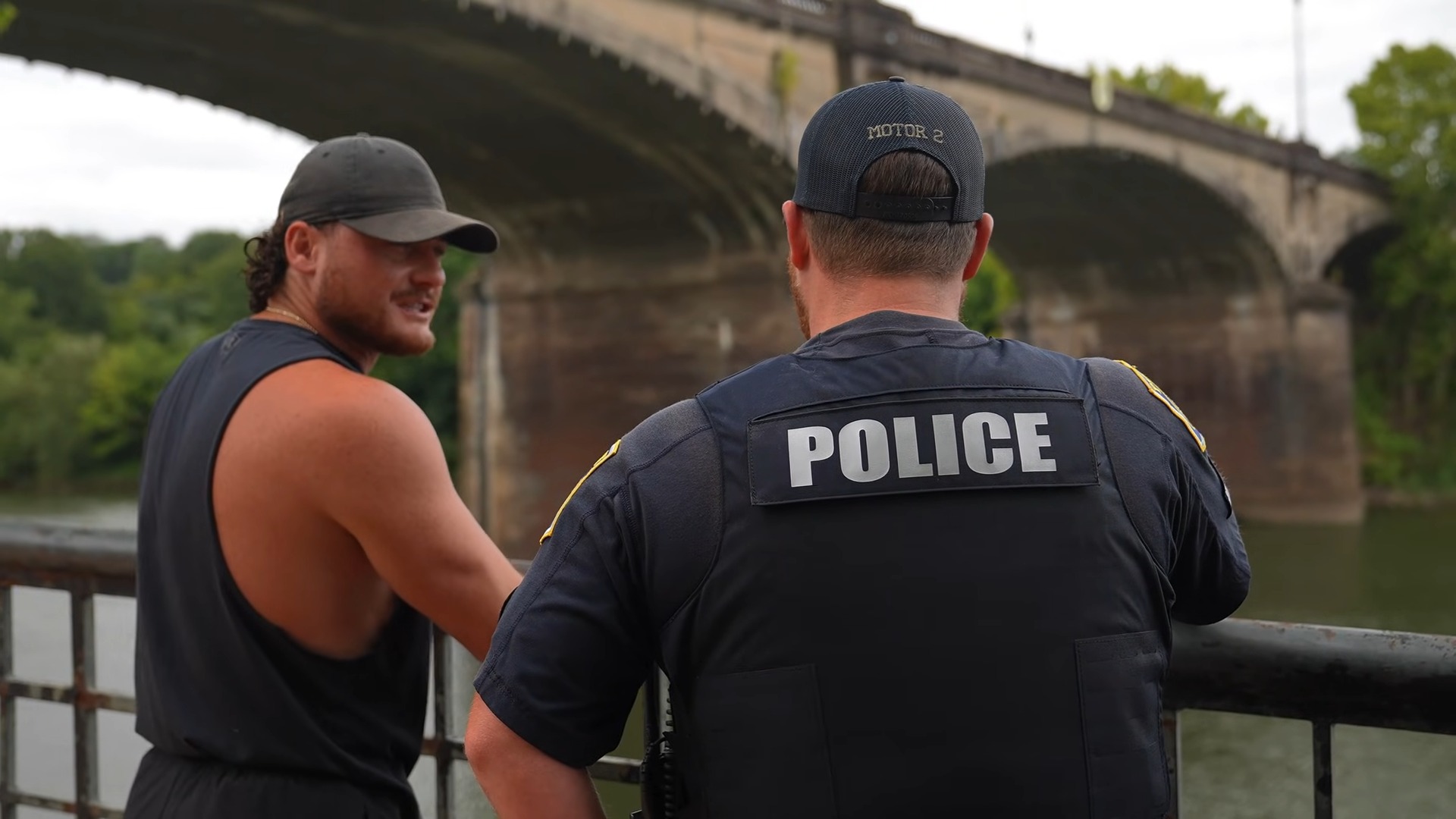 He reached into the river and pulled out what looked like a real rifle