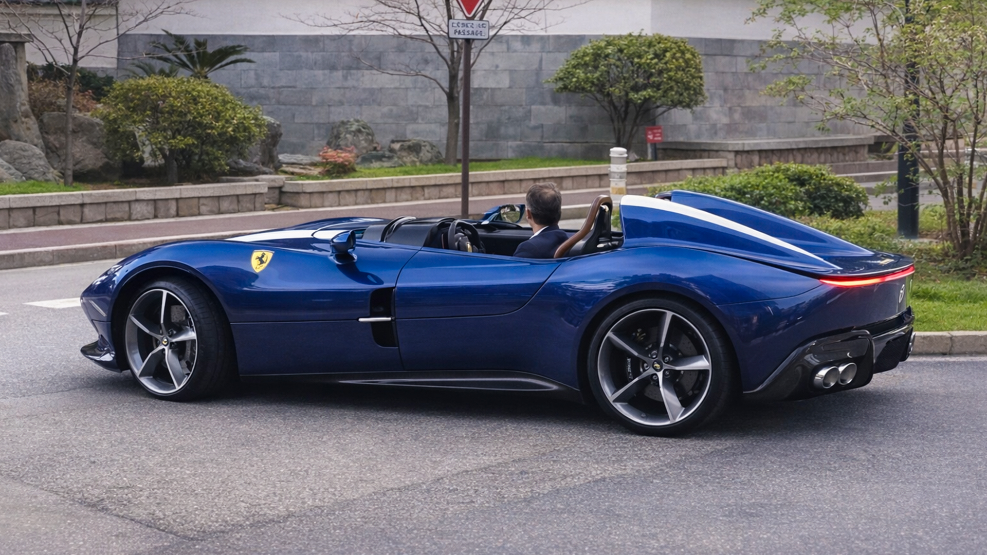 Millionaire exploring Monaco in Ferrari Monza SP2