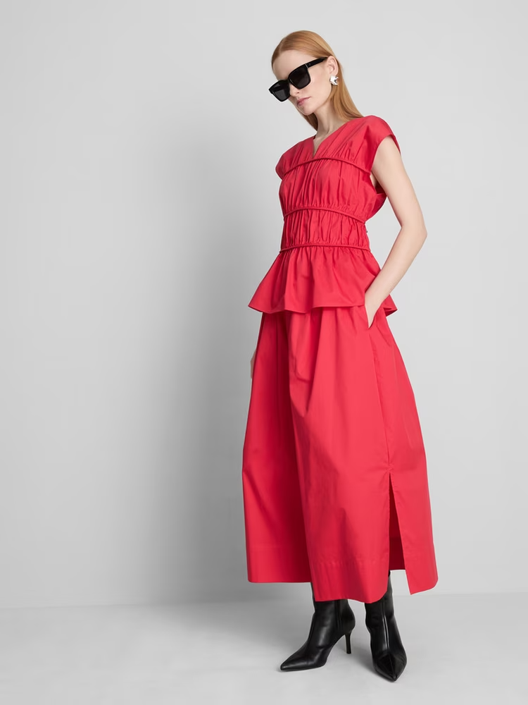 Primark's chilli red pleated top and midi skirt co-ord nails chic style ...