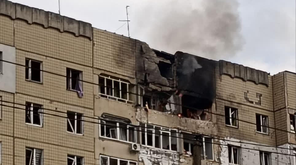 High-rise residential building catches fire in Lviv after second ...