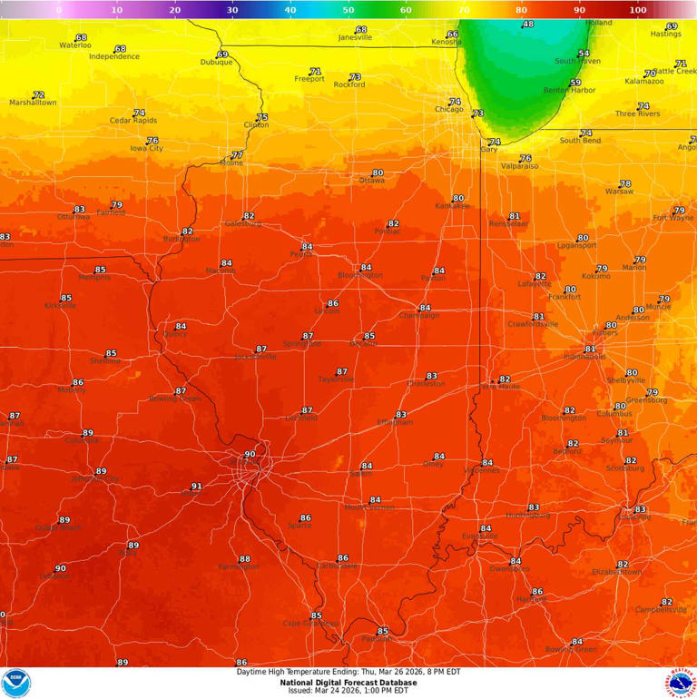 Strong thunderstorms expected on Thursday across Illinois