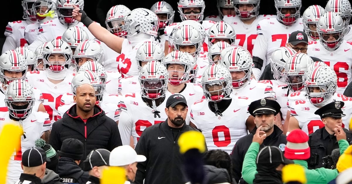 Ohio State players receive gold pants for beating Michigan in 2025 season