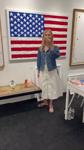 American flag built from thousands of tiny sculpted pills