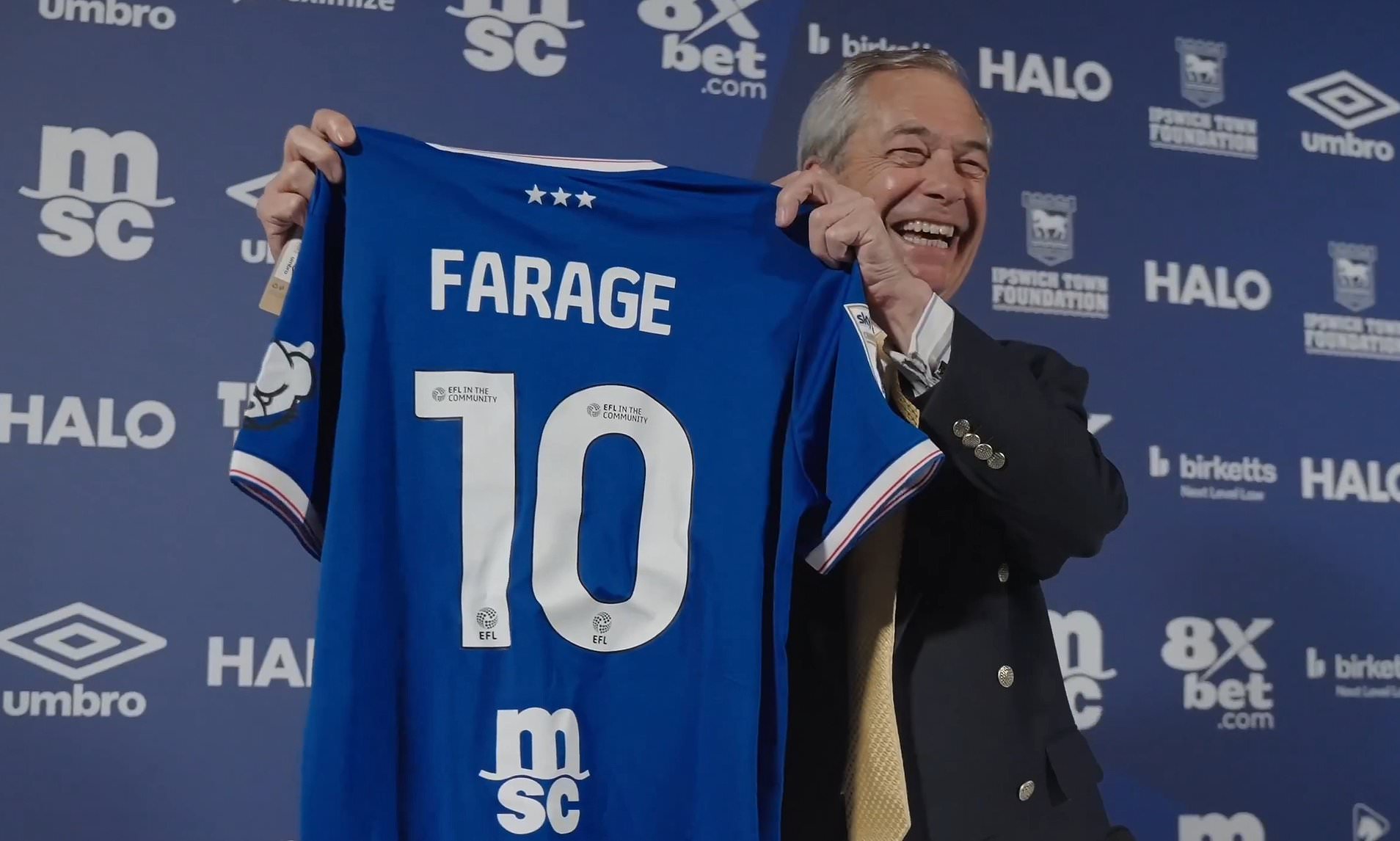 Ipswich Town respond after Reform UK leader Nigel Farage visited ...