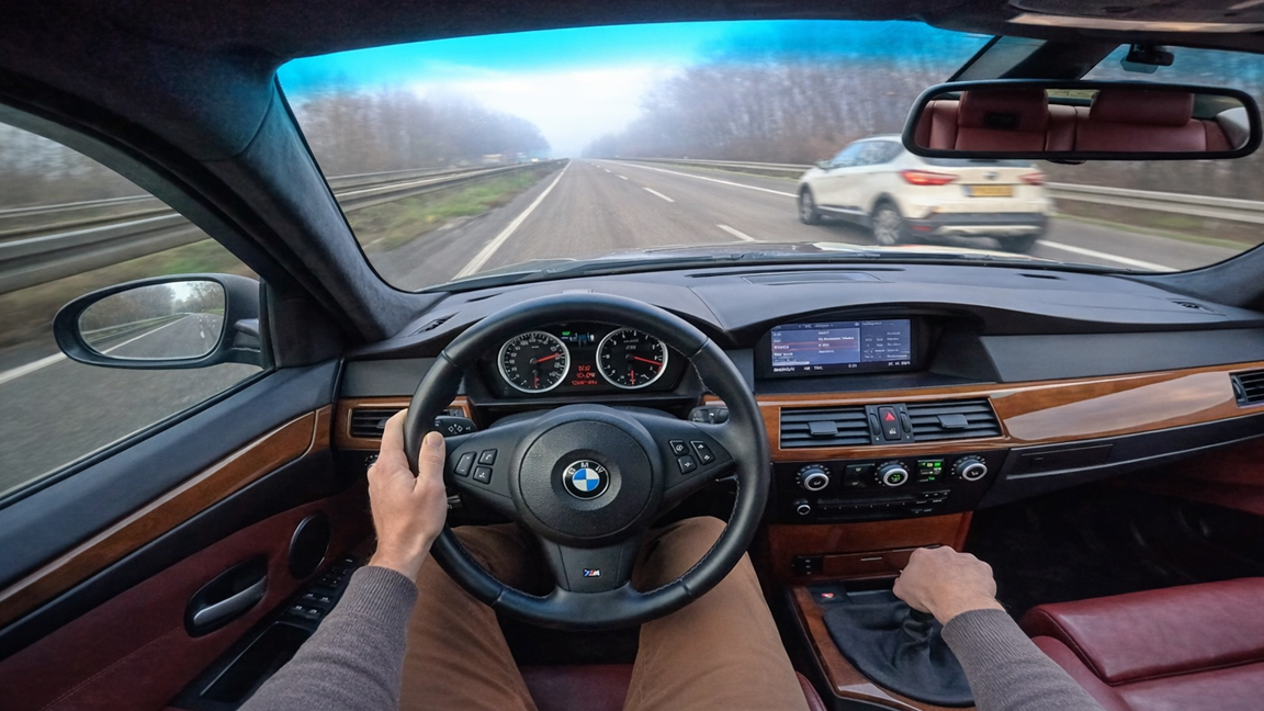 Driving a manual BMW V10 at top speed