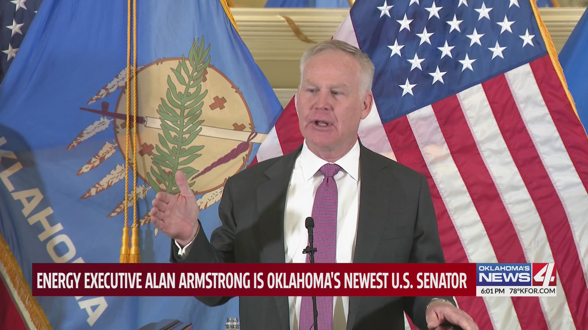 Energy executive Alan Armstrong is Oklahoma's newest US senator