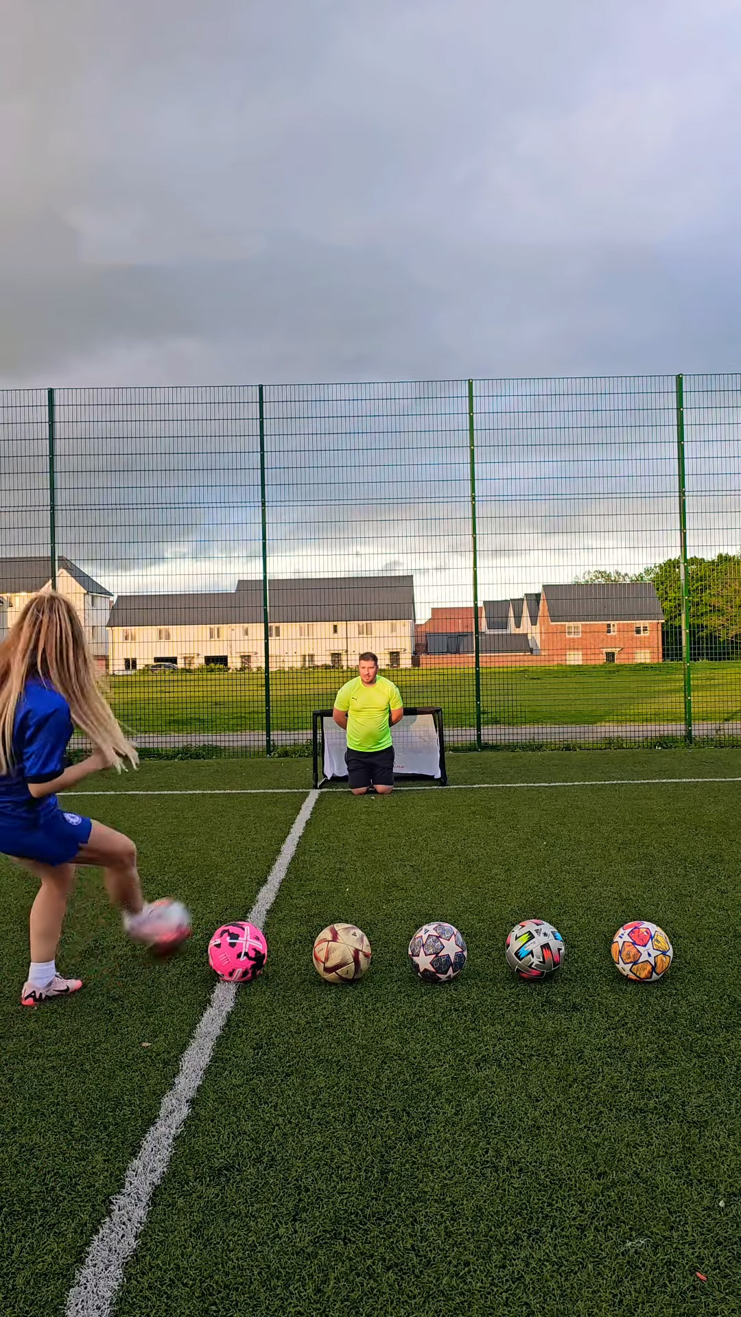 Mini goal shooting challenge accuracy test