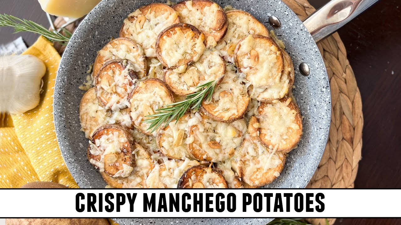 Crispy manchego potatoes with cheesy flavor