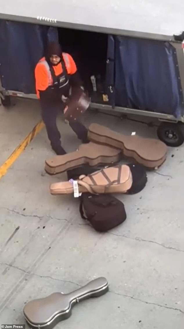 Traveler astonished as LAX baggage handler seen carelessly throwing ...