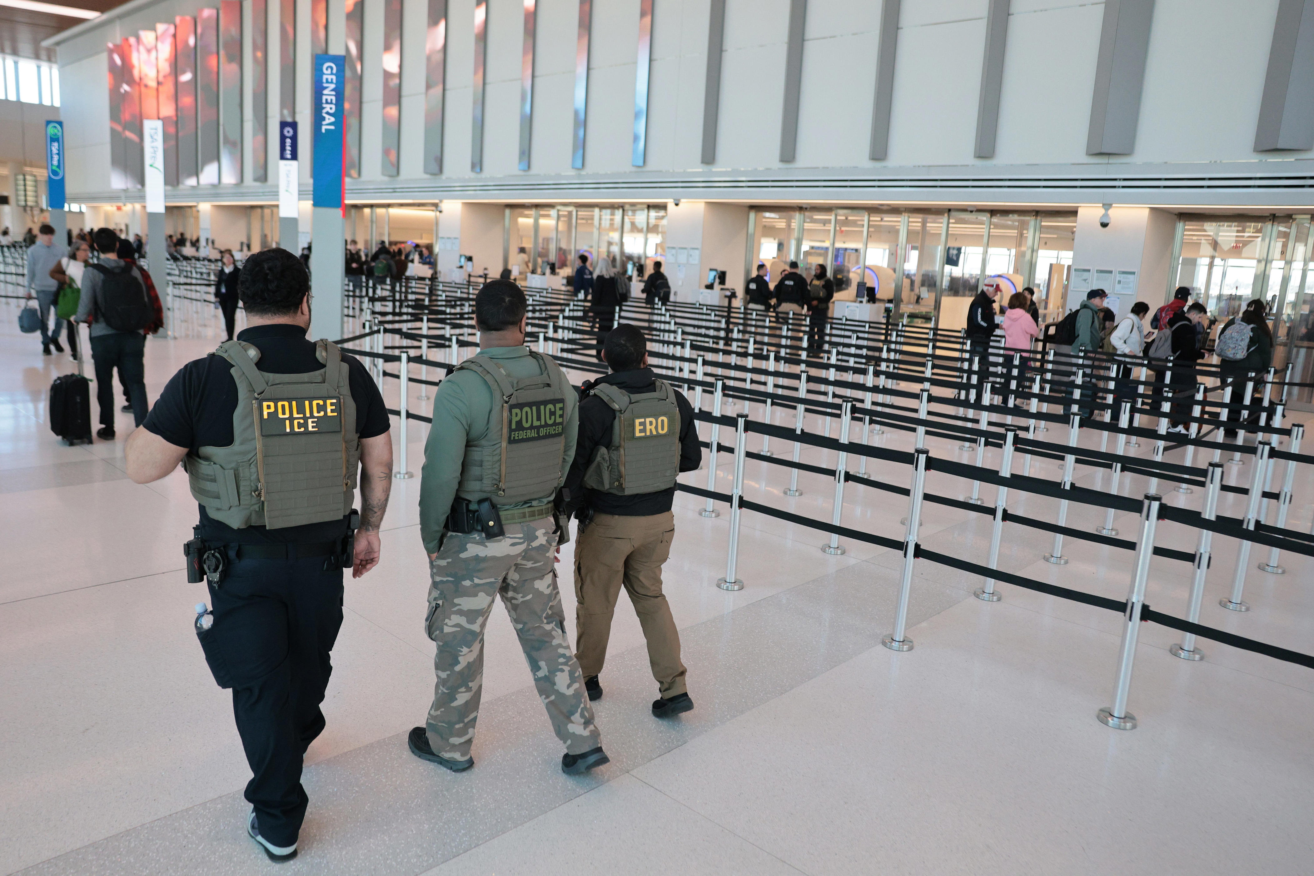 Security screening requires TSA. ICE is doing it at some airports