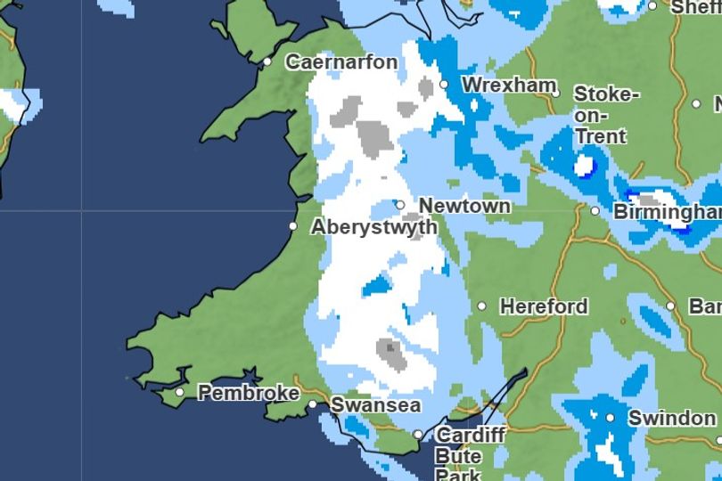 Maps show where snow, hail and rain is forecast to fall in Wales today