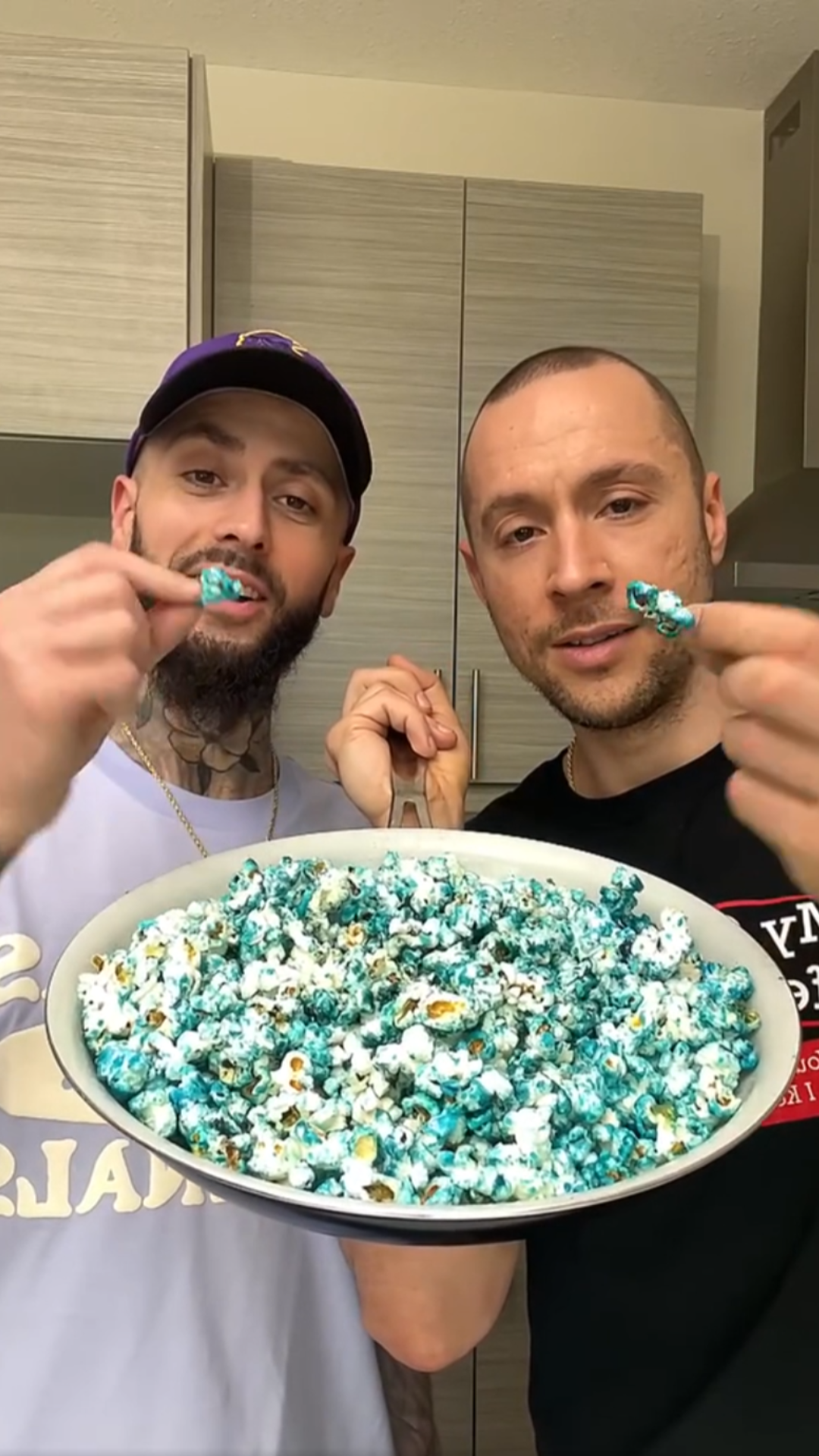 Blue popcorn fun colorful snack recipe at home