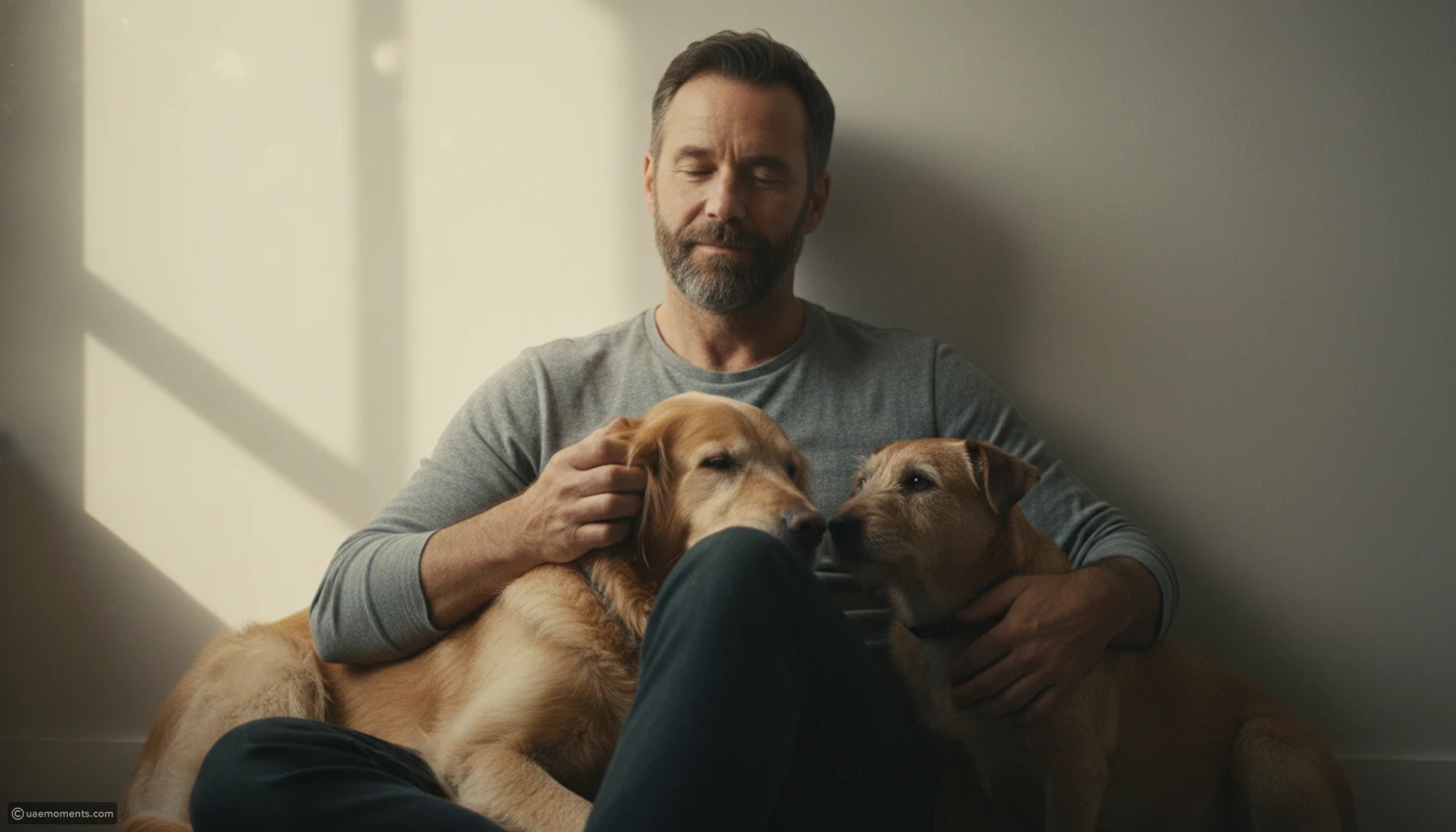A man's life changes completely but his dogs remain his greatest comfort