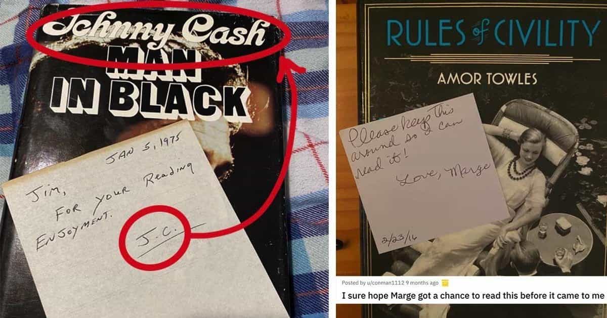 Weird and wonderful items found in used books