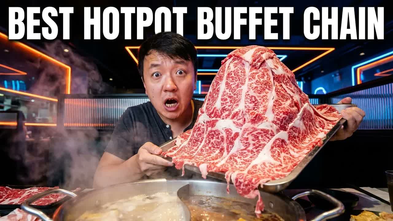 Boiling broth stations cook sliced meats and fresh ingredients in real time
