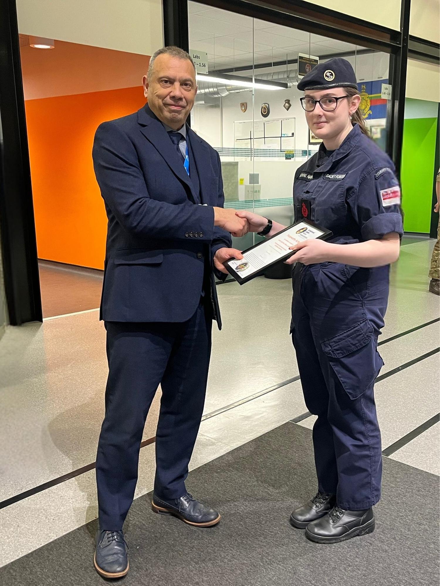 Northampton International Academy cadets recognised for emergency response