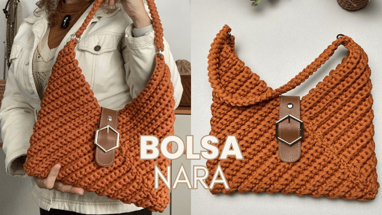 Bolsa origami em crochê com fio de malha: passo a passo da bolsa Nara