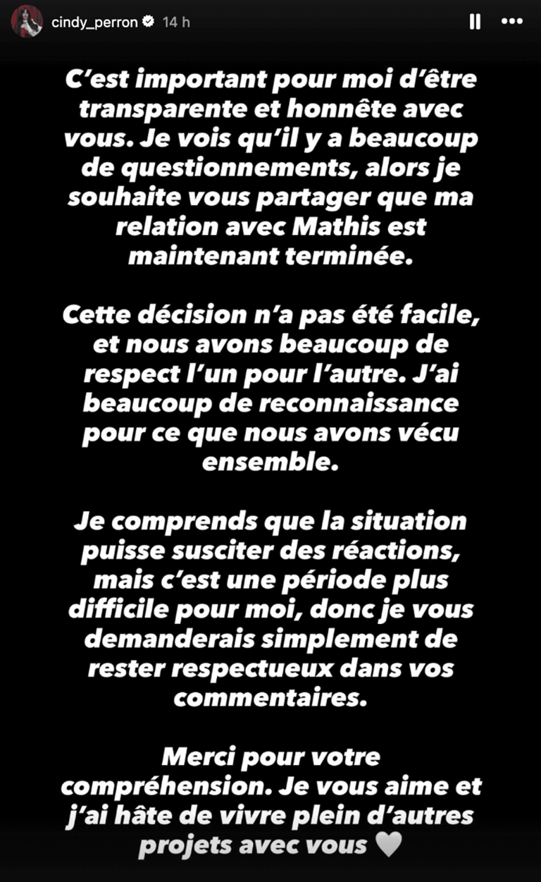 Cindy d'OD Chypre répond aux rumeurs et confirme sa rupture avec Mathis