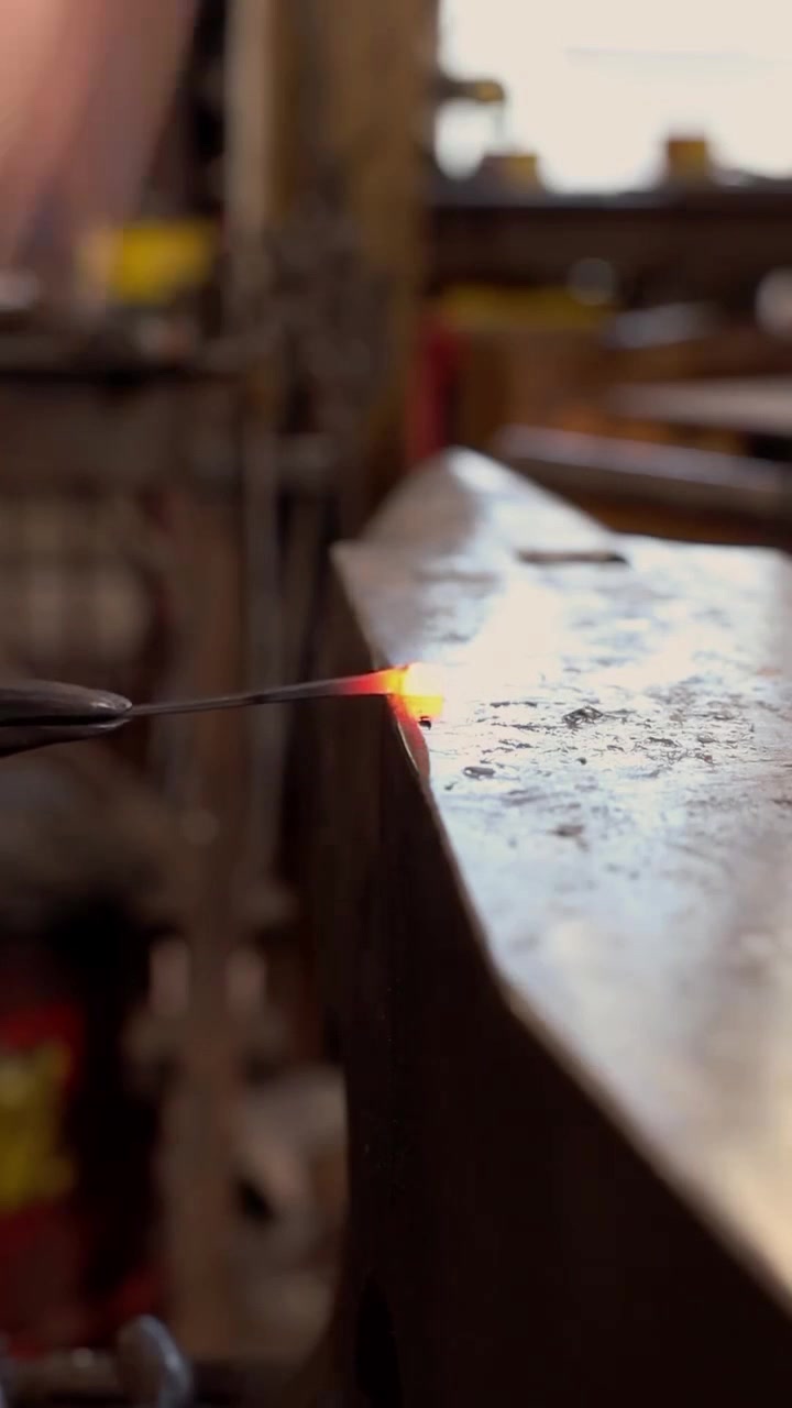 Forging a horseshoe nail hook