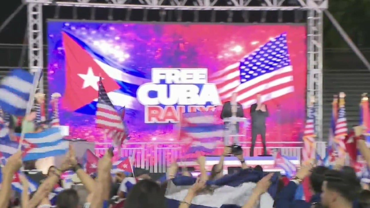 Hundreds of Cuban Americans attend "Free Cuba" rally in Hialeah