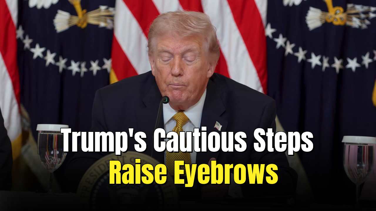 'Tired' Donald Trump very slowly descends Air Force One stairs as ...