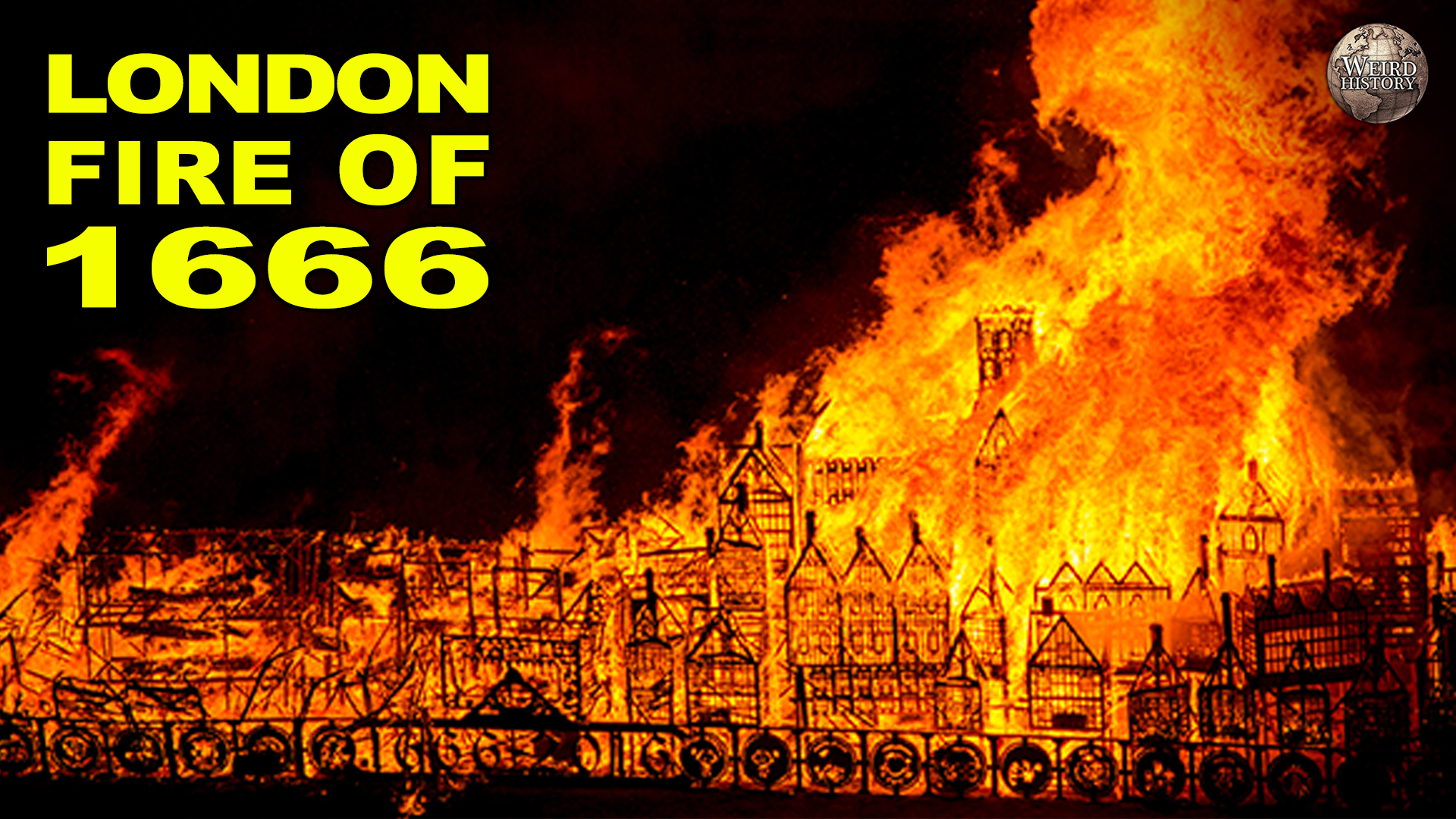 The aftermath of the Great Fire of London in 1666